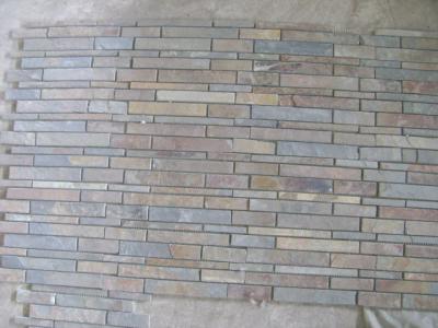 China Natural Stone Mosaic Pattern Rusty Slate Mosaic Wall Tiles Split Stone Mosaic Floor Tiles for sale