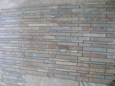 China Natural Stone Mosaic Pattern Rusty Slate Mosaic Wall Tiles Split Stone Mosaic Floor Tiles for sale