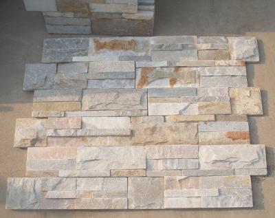China Oyster Split Face Slate Thin Stone Veneer Natural Stone Cladding Beige Ledgestone Real Stone for sale