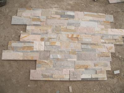 China Oyster Split Face Slate Thin Stone Veneer Natural Stone Cladding Beige Ledgestone Real Stone for sale