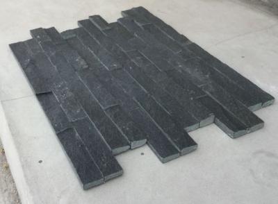 China Black Quartzite Z Stone Cladding Fireplace Stone Veneer Quartzite Stacked Stone Natural Stone Panel for sale