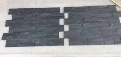 China Black Quartzite Z Stone Cladding Fireplace Stone Veneer Quartzite Stacked Stone Natural Stone Panel for sale