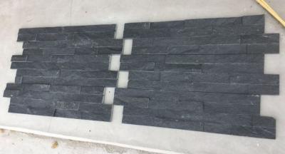 China Black Quartzite Z Stone Cladding Fireplace Stone Veneer Quartzite Stacked Stone Natural Stone Panel for sale