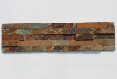 China Rostige schiefer-Kamin-Stein-Umhüllungs-natürliches dünnes Steinfurnier-blatt des Schiefer-3D Ledgestone Mehrfarben zu verkaufen