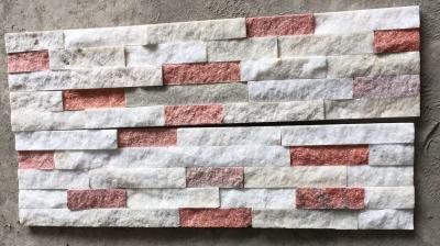 Chine La quartzite blanche/de rose jade a empilé la pierre, revêtement de pierre de la quartzite Z, panneau naturel de mur de soutènement à vendre
