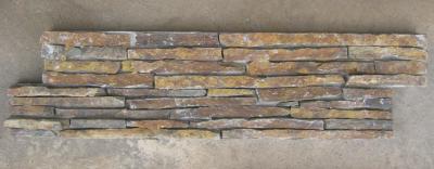 China Slim Strip Rusty Slate Ledgestone, Slate Cemented Culture Stone,Thick Real Stacked Stone for Wall for sale
