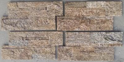 Chine Le granit jaune S a coupé le revêtement en pierre, panneau naturel de pierre de 18x35 S, placage en pierre mince de vrai granit à vendre