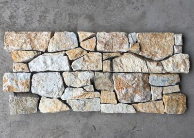China Beige Split Face Quartzite Z Stone Cladding with Steel Wire Back,Natural Stacked Stone,Z Stone Panel for sale