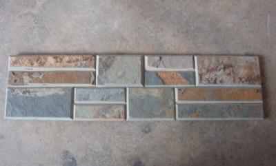 China Rusty Split Face Slate Stacked Stone,Beveled Edges Multicolor Culture Stone,Outdoor Ledger Panels for sale