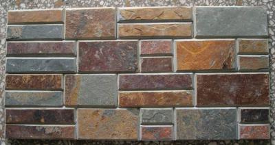 China Rusty Split Face Slate Stacked Stone,Beveled Edges Multicolor Culture Stone,Outdoor Ledger Panels for sale