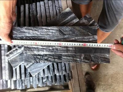 Chine Le ledgestone de marbre de forêt noire, revêtement en pierre de marbre en bois noir, marbre noir a empilé la pierre en pierre et de marbre de culture à vendre