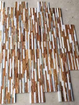 China New Oyster Split Face Slate Stone Cladding,Yellow Quartzite Mini Stacked Stone,Cream Culture Stone for sale