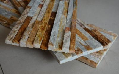 China New Oyster Split Face Slate Stone Cladding,Yellow Quartzite Mini Stacked Stone,Cream Culture Stone for sale