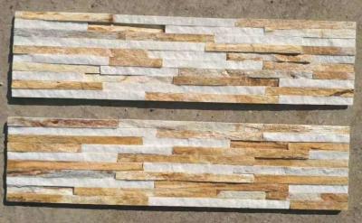 China New Oyster Split Face Slate Stone Cladding,Yellow Quartzite Mini Stacked Stone,Cream Culture Stone for sale