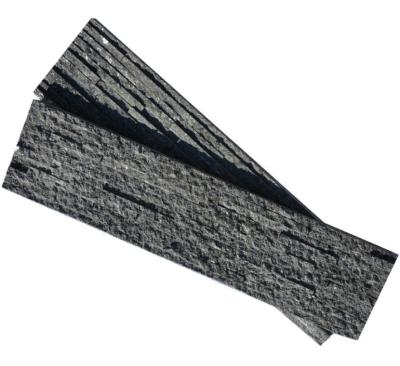 Chine Forme Ledgestone, panneau de mur de soutènement, pierre de culture de quartzite, mini pierre empilée de cascade de quartzite de diamant noir à vendre