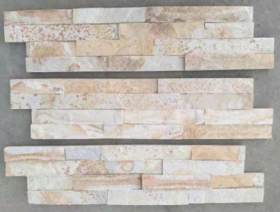 China New Yellow Slate Stacked Stone,Yellow Stone Cladding,Slate Culture Stone,Thin Stone Veneer,Ledgestone for sale