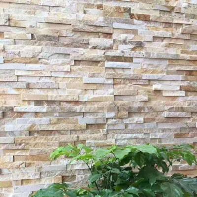China New Yellow Slate Stacked Stone,Yellow Stone Cladding,Slate Culture Stone,Thin Stone Veneer,Ledgestone for sale
