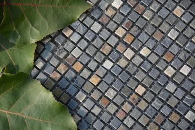China Multicolor Slate Mosaic,Natural Stone Mosaic Pattern,Rusty Slate Mosaic Wall Tiles,Interior Stone Mosaic for sale