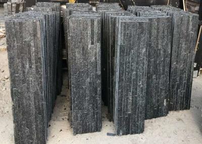 China Black Quartzite Mini Stacked Stone,Black Quartzite Waterfall Shape Ledgestone,Black Quartzite Stone Cladding for sale