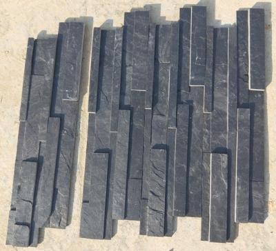 China Los paneles de pared de piedra negros de la pizarra 3D, piedra apilada pizarra del carbón de leña, revestimiento de la piedra de Zclad de la pizarra, chapa partida de la piedra de la cara en venta