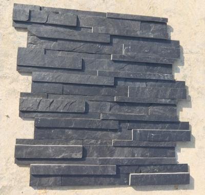 China Los paneles de pared de piedra negros de la pizarra 3D, piedra apilada pizarra del carbón de leña, revestimiento de la piedra de Zclad de la pizarra, chapa partida de la piedra de la cara en venta