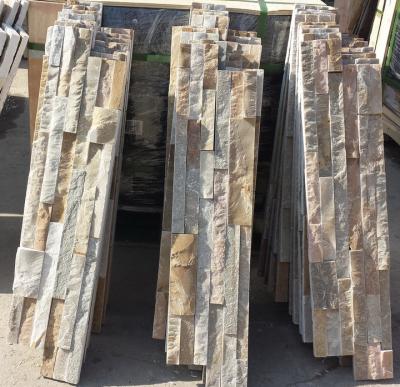 China Auster Sclad Ledgestone, aufgeteilte Gesichts-Quarzit-Stein-Umhüllung, Weißgold-Kultur-Stein, Wüsten-Gold Staplungsstein zu verkaufen