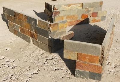 China Rostiger Schiefer Ledgestone, aufgeteilter Gesichts-Schiefer-dünnes Steinfurnier-blatt, Mehrfarbenschiefer-Zclad Staplungsstein, Steinumhüllung Chinas zu verkaufen