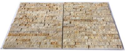 Chine Le travertin jaune Ledgestone, pierre de culture de travertin de la Chine, panneaux jaunes de pierre de chaux, marbrent la pierre empilée à vendre