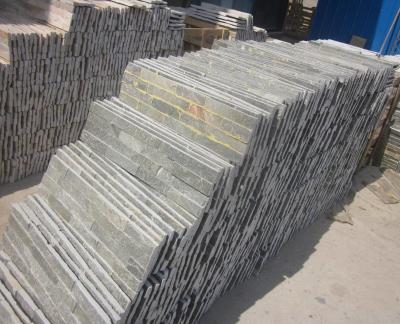 China Grey Split Face Stone Cladding,Riven Slate Stacked Stone,Grey Slate Culture Stone,Real Stone Veneer,Stone Ledger Panels for sale