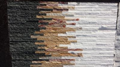 China Natürlicher Ministaplungsstein, Mischmaterialien/Farbwasserfall-Form Ledgestone, wirkliches Steinfurnier-blatt, Kultur-Stein, Steinplatte zu verkaufen