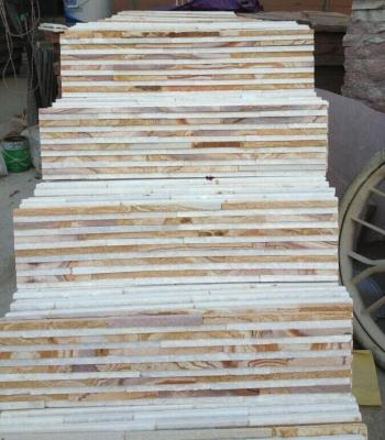 China Natürlicher Ministaplungsstein, Mischmaterialien/Farbwasserfall-Form Ledgestone, wirkliches Steinfurnier-blatt, Kultur-Stein, Steinplatte zu verkaufen