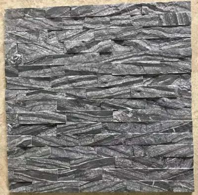 Chine La pierre de marbre en bois noire de culture, Forêt-Noire Ledgestone, revêtement de pierre de grain de bois de rose, marbrent la pierre empilée, panneau de Zclad à vendre