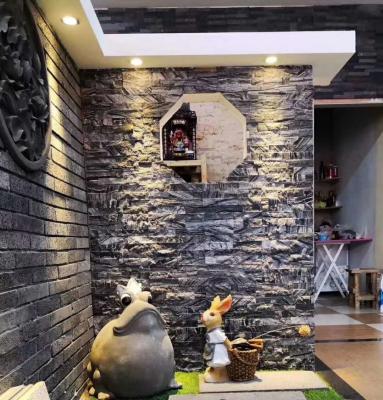 Chine La pierre de marbre en bois noire de culture, Forêt-Noire Ledgestone, revêtement de pierre de grain de bois de rose, marbrent la pierre empilée, panneau de Zclad à vendre