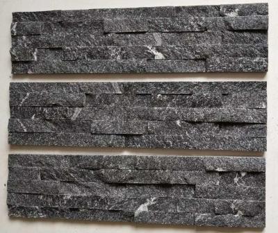 Chine Pierre noire de culture de galaxie, revêtement de pierre de granit de la Chine, pierre empilée par Zclad naturelle, panneaux noirs de placage de pierre de granit à vendre