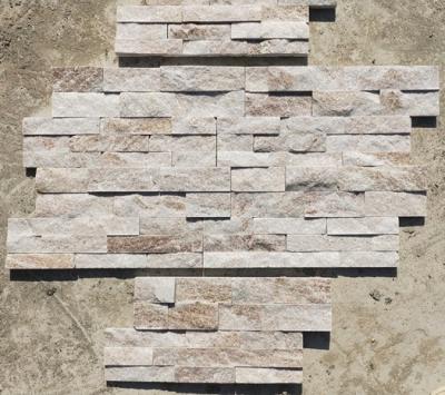 Chine Panneaux blancs comme le lait de pierre de quartzite, revêtement en pierre blanc en ivoire de Sclad 18x35cm, pierre empilée par blanc crème, placage en pierre blanc à vendre