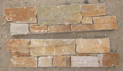 Chine Ciment soutenu par pierre empilé par quartzite jaune, panneau de pierre de Zclad, revêtement en pierre naturel, placage extérieur de pierre de mur à vendre