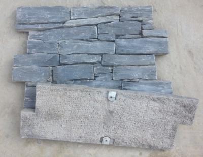Chine L'ardoise de charbon de bois a cimenté le revêtement en pierre, pierre empilée par Zclad de noir de carbone, pierre noire de culture d'ardoise, panneaux en pierre naturels à vendre