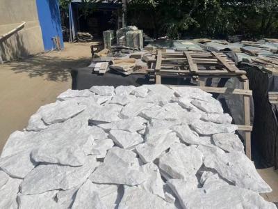 China White Marble Irregular Random Flagstone for Wall, Loose Stone Wall Cladding for sale