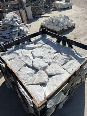 China White Marble Irregular Random Flagstone for Wall, Loose Stone Wall Cladding for sale