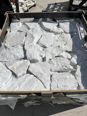 China White Marble Irregular Random Flagstone for Wall, Loose Stone Wall Cladding for sale