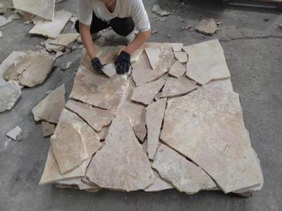 China Beige Limestone Honed Random Flagstone Walkway,Crazy Stone Patios,Irregular Flagstone Wall Cladding,Flagstone Waling,Flagstone Flooring for sale