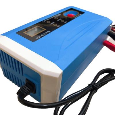 China Universal Connector Current Protection 12V 24V 10A Automatic Car Lead Acid Battery Charger for Truck Forklift Tricycle for sale