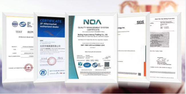 Company certifications and quality standards