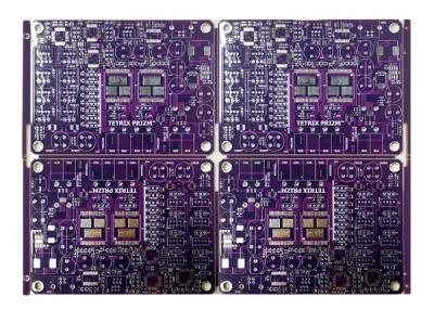 中国 6層FR4-4 1.6mm Vカットのプラグ穴が付いている2oz PCBのサーキット ボード1.6mmの紫色のはんだのマスクEING 販売のため