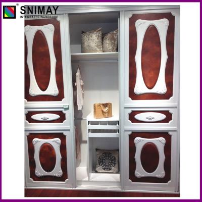 China Puerta deslizante de Luxious del dormitorio del Mdf del armario de cuero de madera del guardarropa en venta