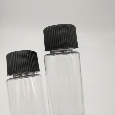 China Botellas de plástico transparente con tapa de tornillo con panel de etiqueta personalizado e impresión en venta