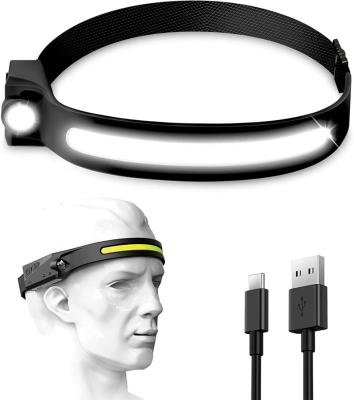 中国 New Outdoor Activity COB Head Lamp Led Sensor Operation Rechargeable Light Waterproof Headlights For Hunting 販売のため
