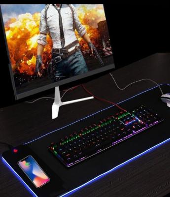 Cina Non-slip Mousepad Mat Keyboard Non-Slip Base For Mouse Pad Gamer RGB Gaming Mousepad XXL With 15W Wireless Charger 800*300mm in vendita
