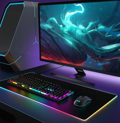 Cina Mat Computer Pc Gaming Table Gamer Mausepad Desk Mat Backlit Soft Mat RGB Mousepad Keyboard Gaming Mat in vendita