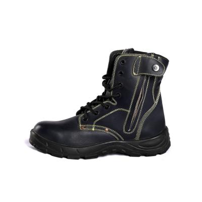 Cina Scarpe di sicurezza anti scivolamento Nubuck cuoio di mucca di acciaio a punta pizzo fino assorbente shock sola colore nero in vendita
